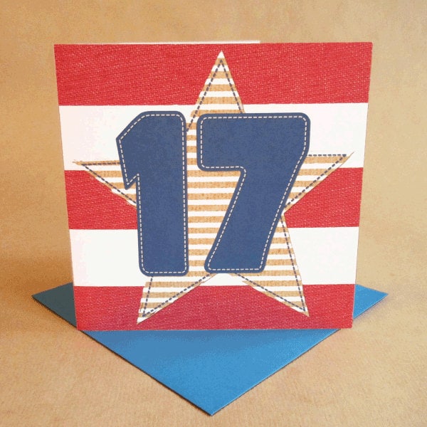 Birthday Card for 17 Year Old Boy - Etsy