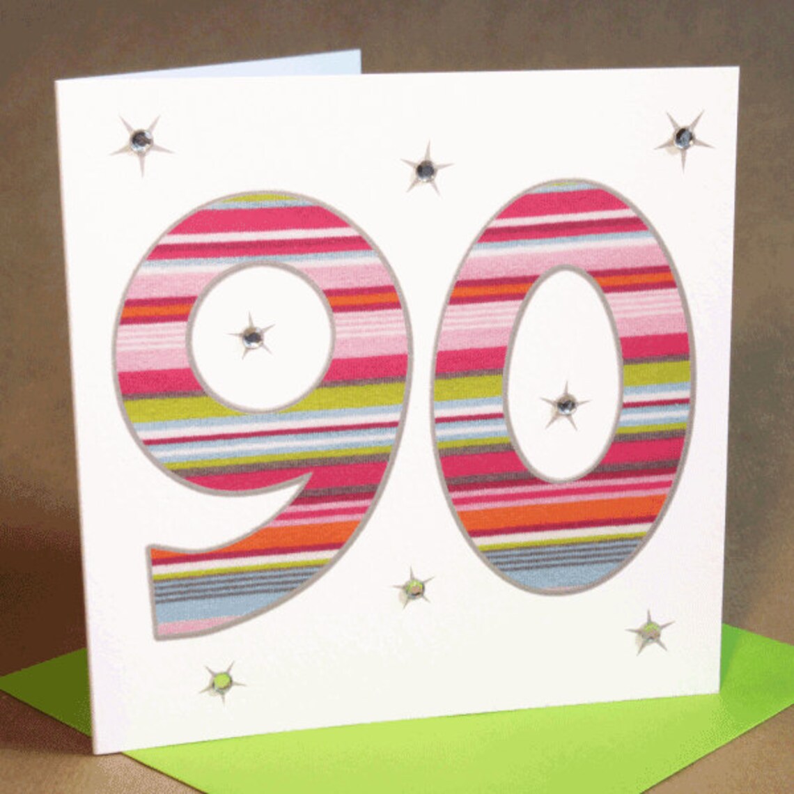 90th Birthday Card jewelled - Etsy