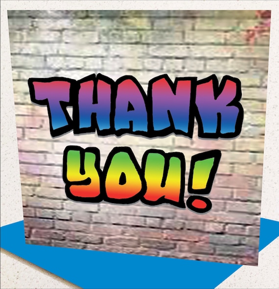 Graffiti Thank You Cards Pack Small pack of 6 | Etsy
