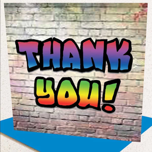 Graffiti Thank You Cards - Etsy