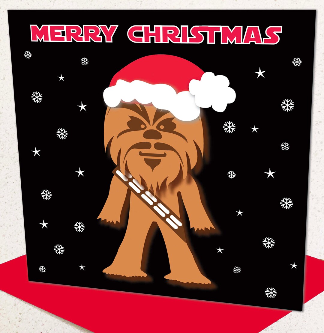 Christmas Card Pack Chewbacca Style Design, Small pack of 6 - Etsy
