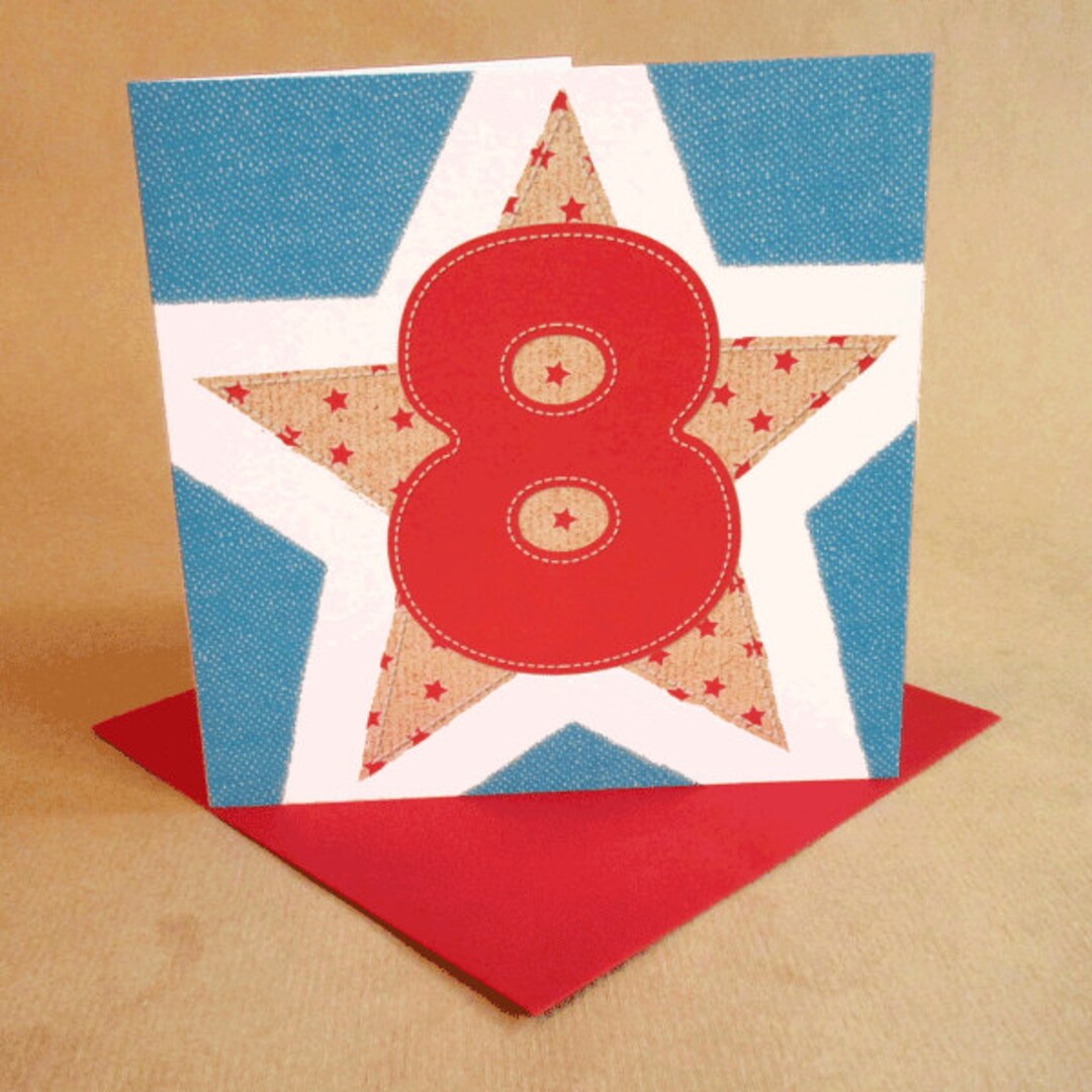 Age 8 Boy Birthday Card - Etsy