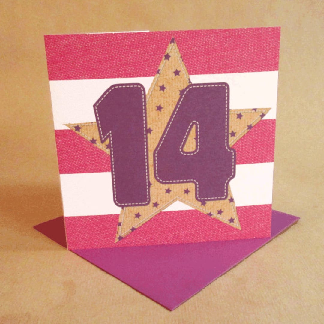 Age 14 Girl Birthday Card - Etsy