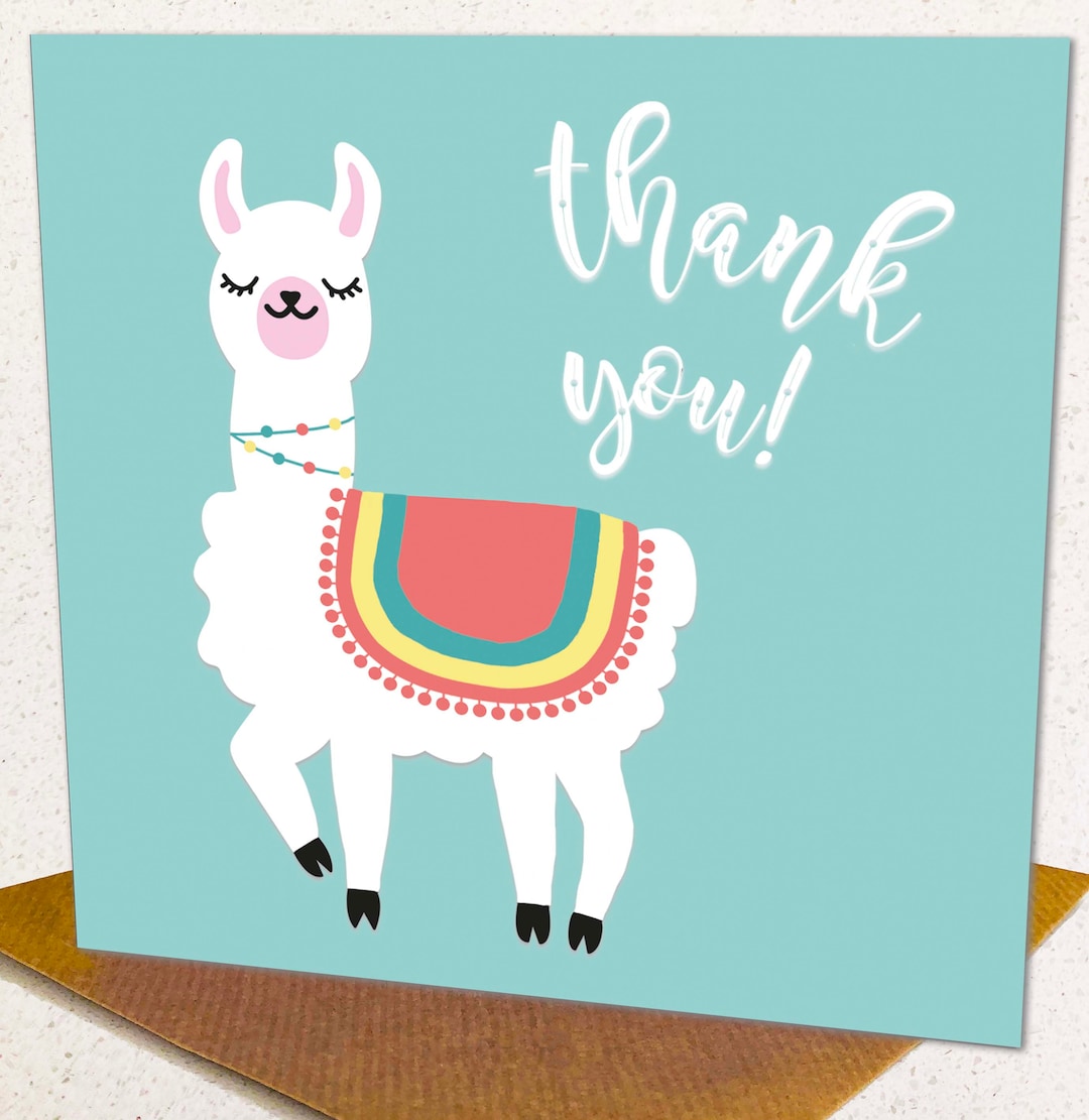 Llama Thank You Cards Pack Small (pack of 6) - Etsy