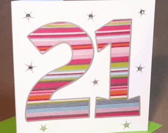 21st Birthday Card, Female Birthday Card, Rose Gold Floral, Milestone ...