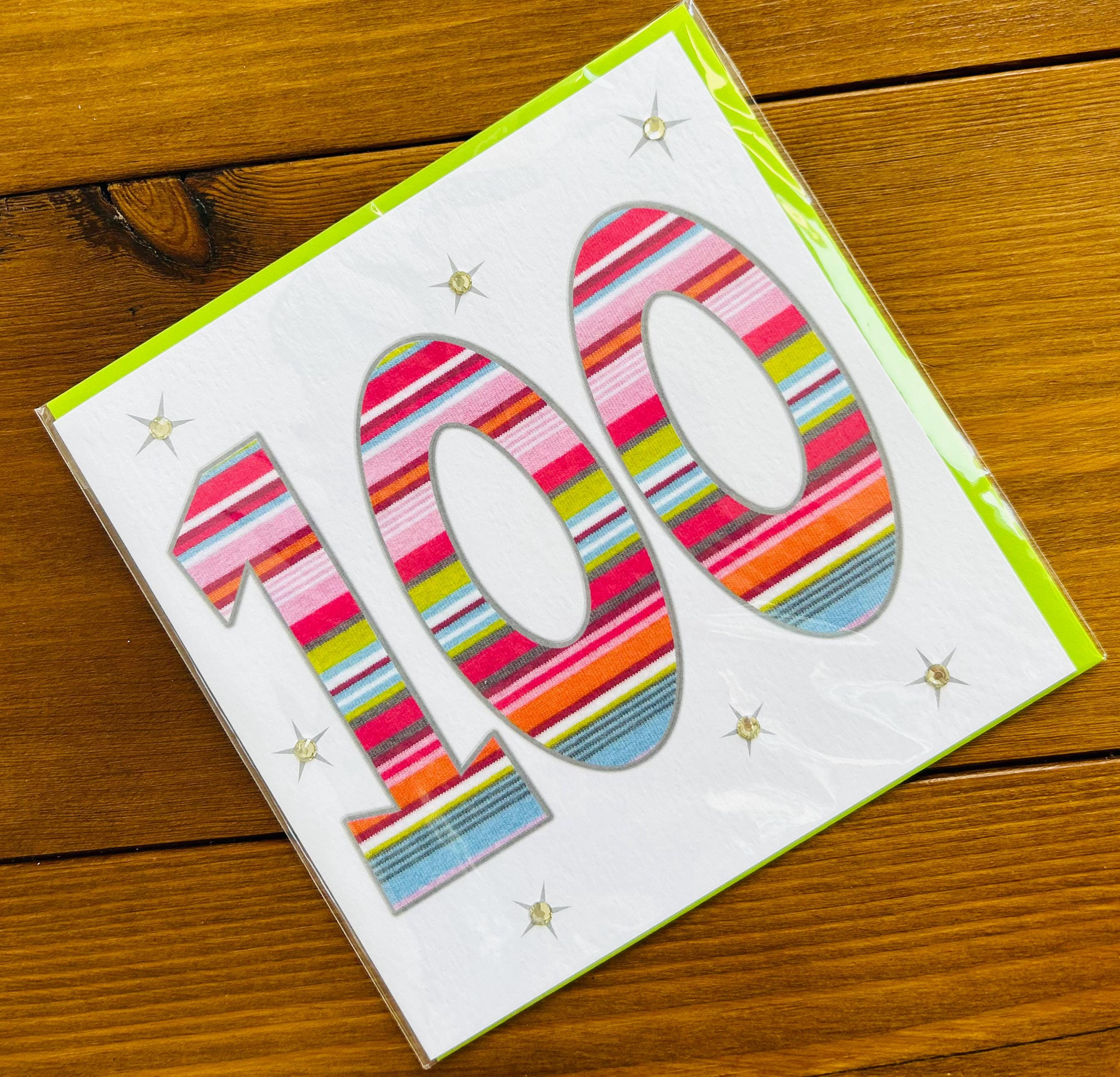 100th Birthday Card (jewelled) - Etsy