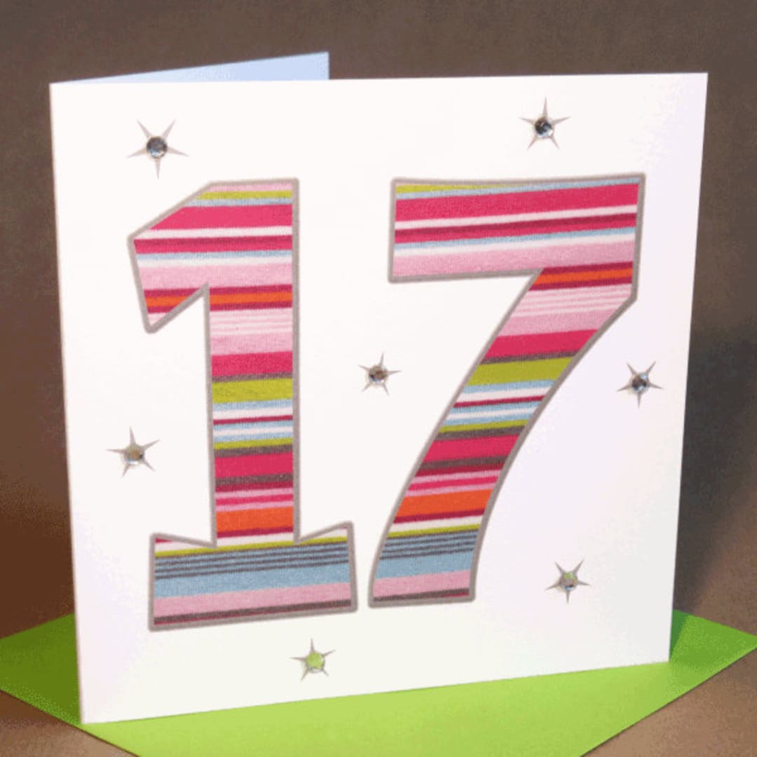 17th Birthday Card (jewelled) - Etsy