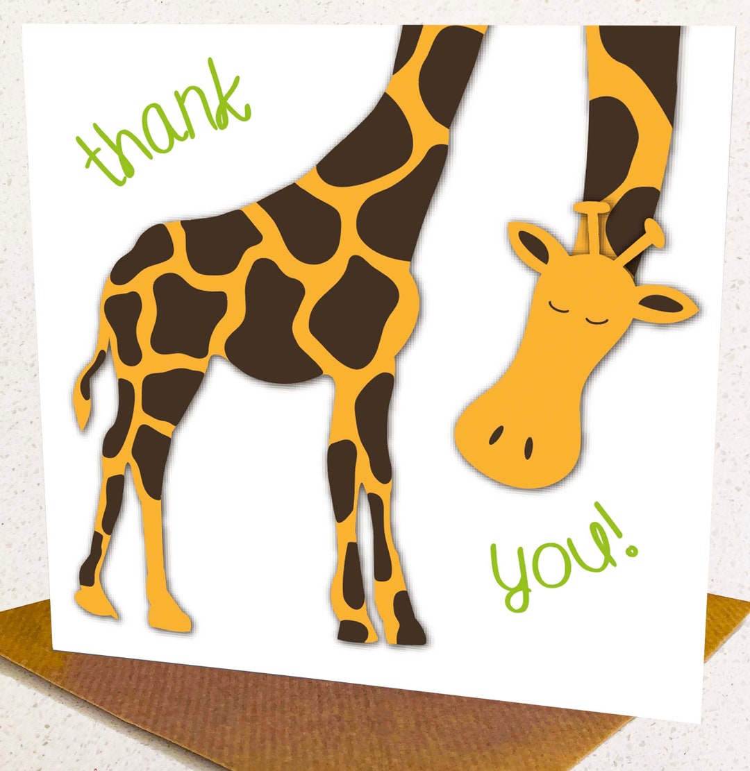 Giraffe Thank You Cards Pack Small (pack of 6) - Etsy UK