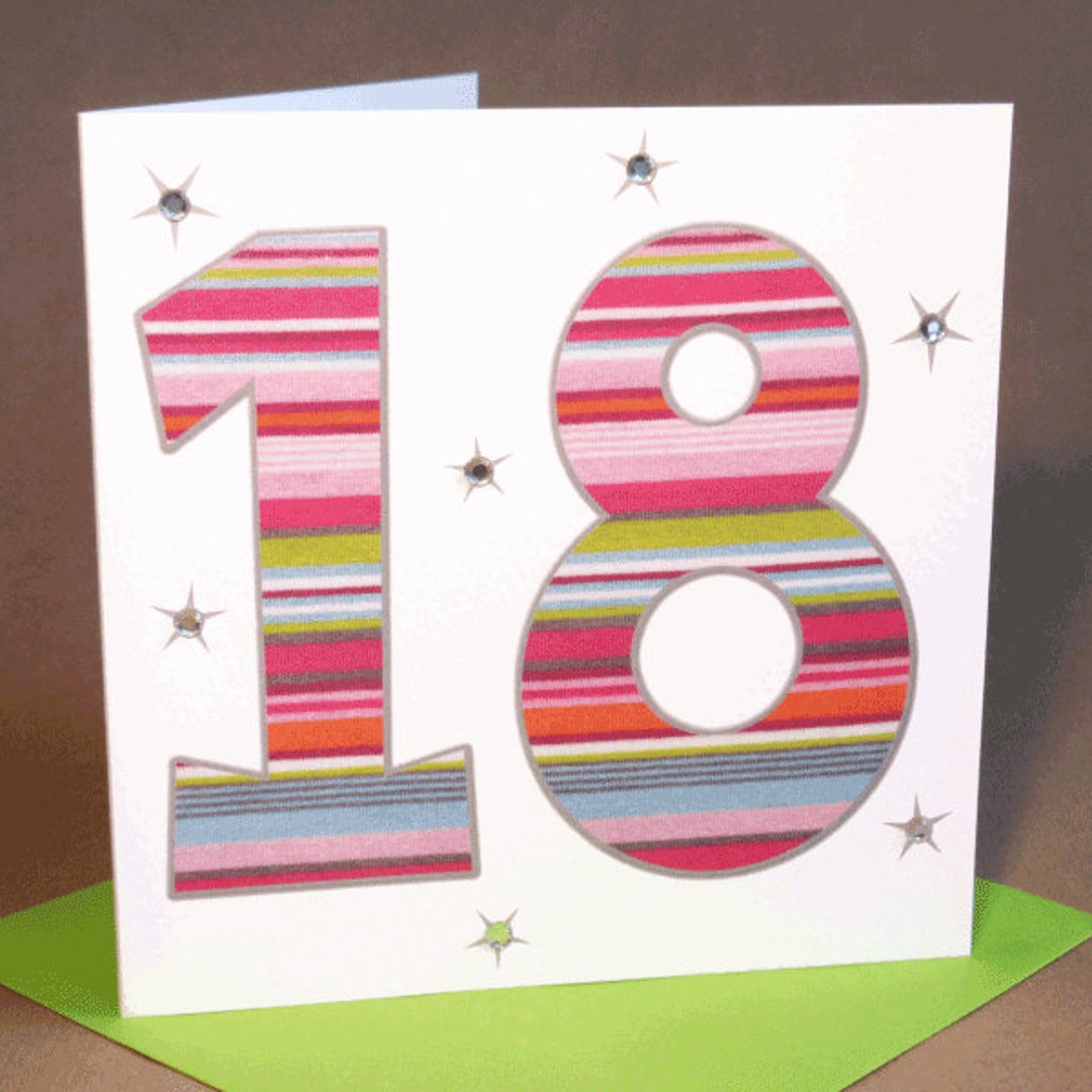 18th Birthday Card (jewelled) - Etsy