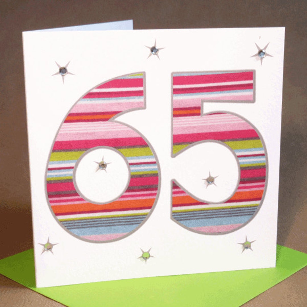 65th Birthday Card (jewelled) - Etsy