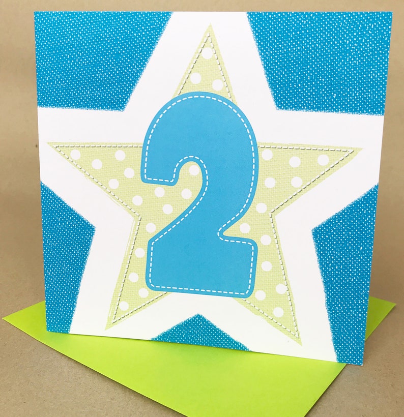 Age 2 Boy Birthday Card - Etsy