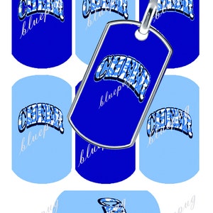 7 Cheer Blue Mix Dog Tags Images Photo Quality 4x6 Sheet Digtal ...