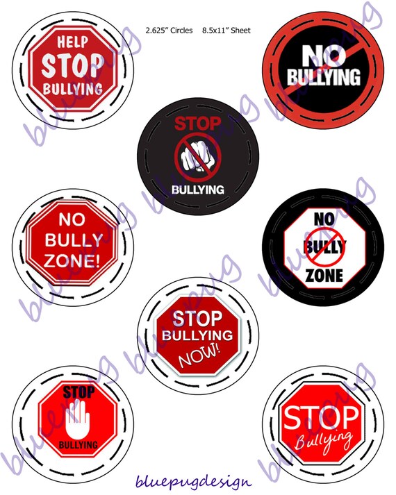 8 Stop Bullying Mix 2.25in Button Badge Pocket Mirror Magnet | Etsy