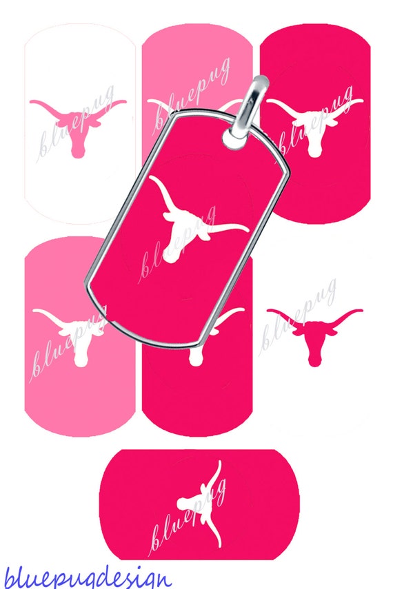 7 Longhorn Pink Inspired Mix Standard Dog Tag 1.1 X | Etsy