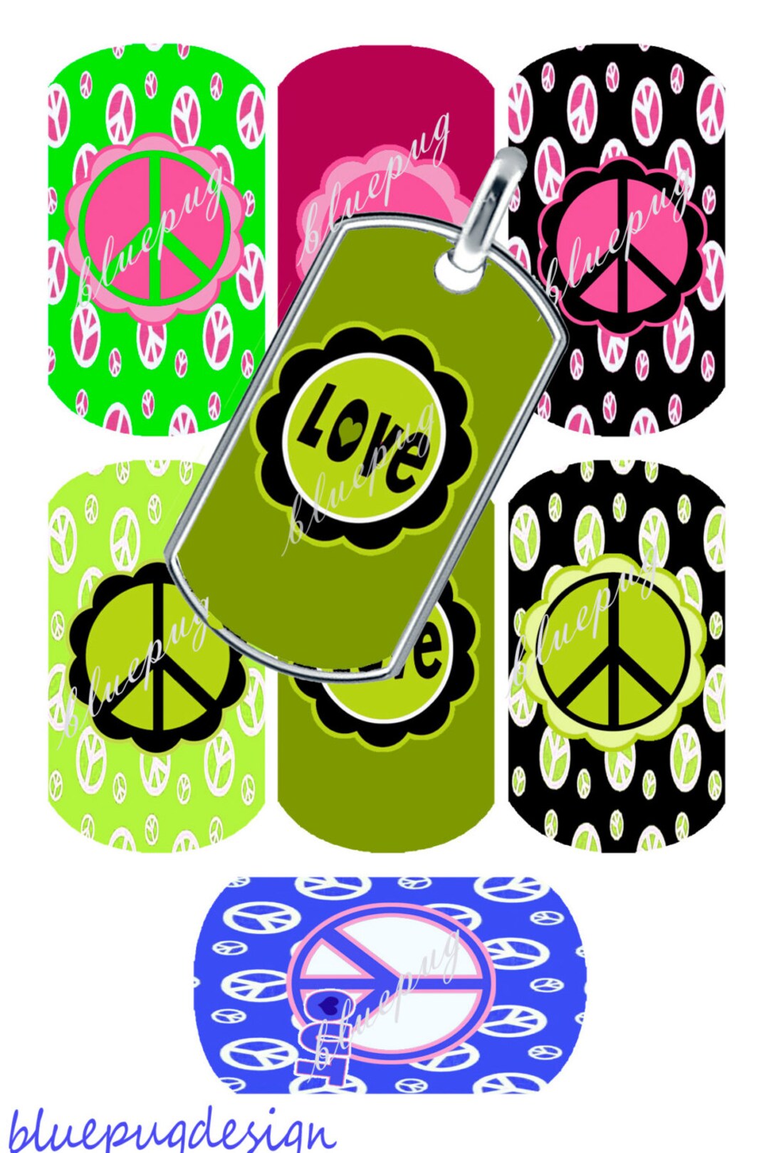 7 Peace Out Mix Dog Tags Images Photo Quality 4x6 Sheet Digtal Download ...