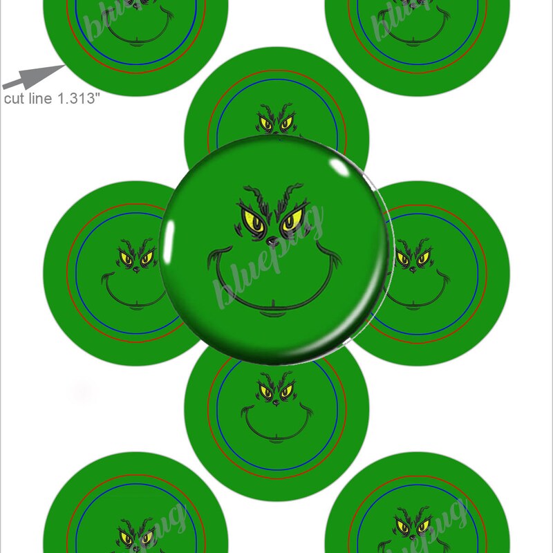 Grinch Button Face - Etsy