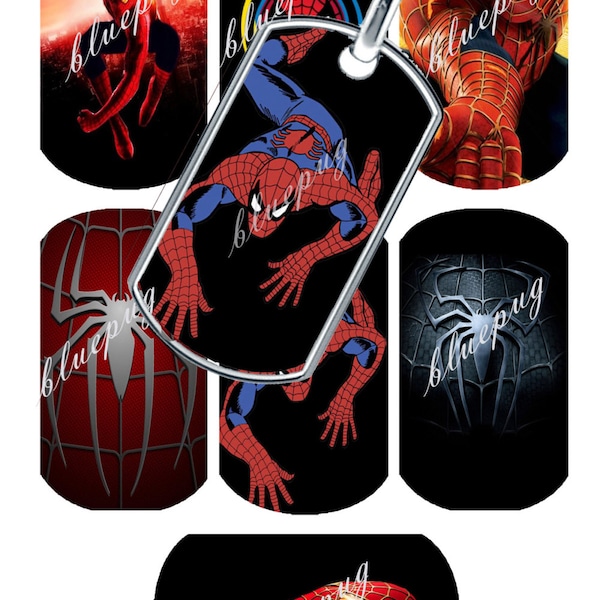 Spiderman Printable Name Tag - Etsy
