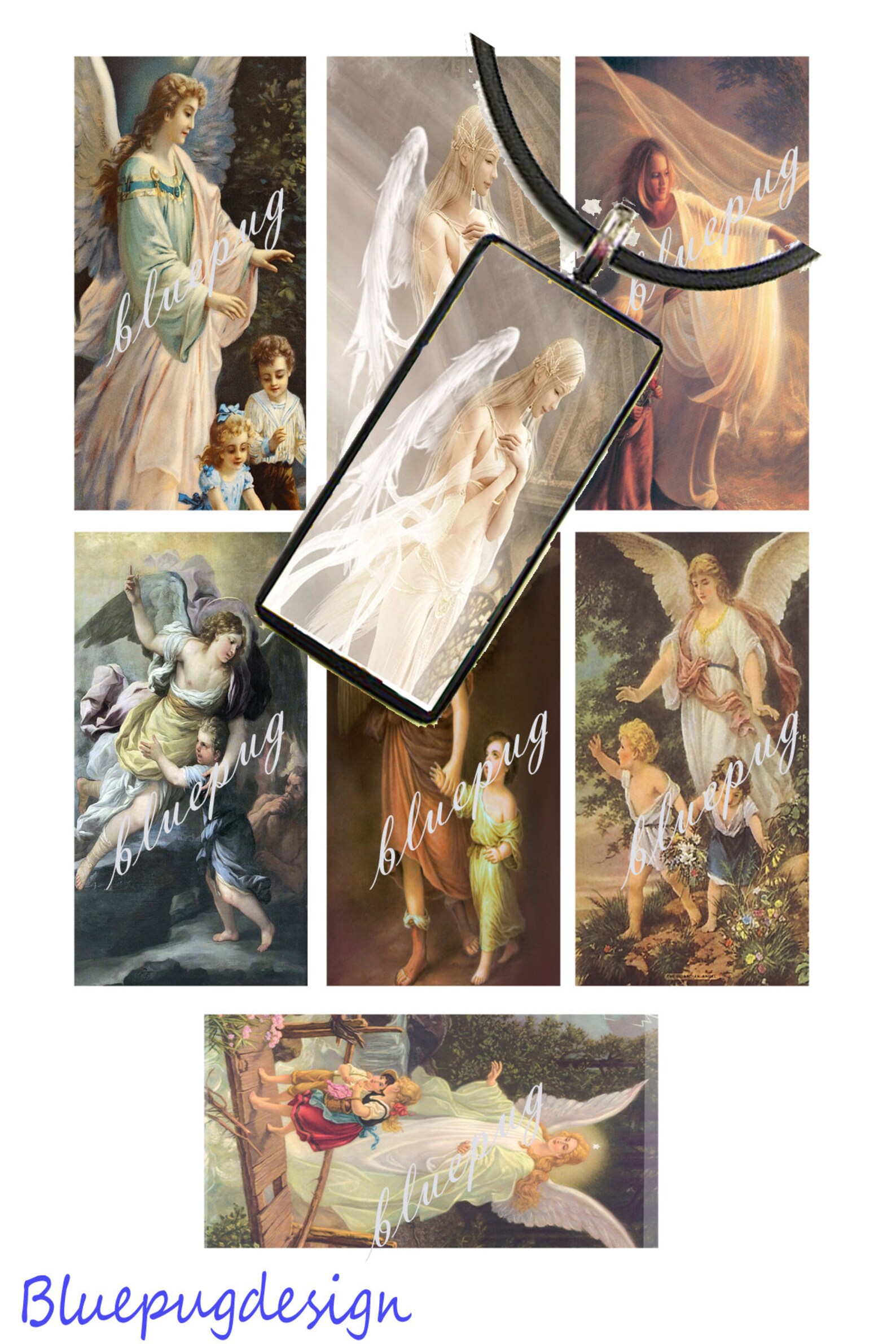 Guardian Angels Mix Domino 7 1x2 Photo Quality Image 4x6 Sheet Digital ...