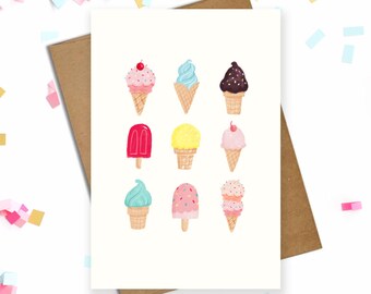 Ice cream card | Etsy