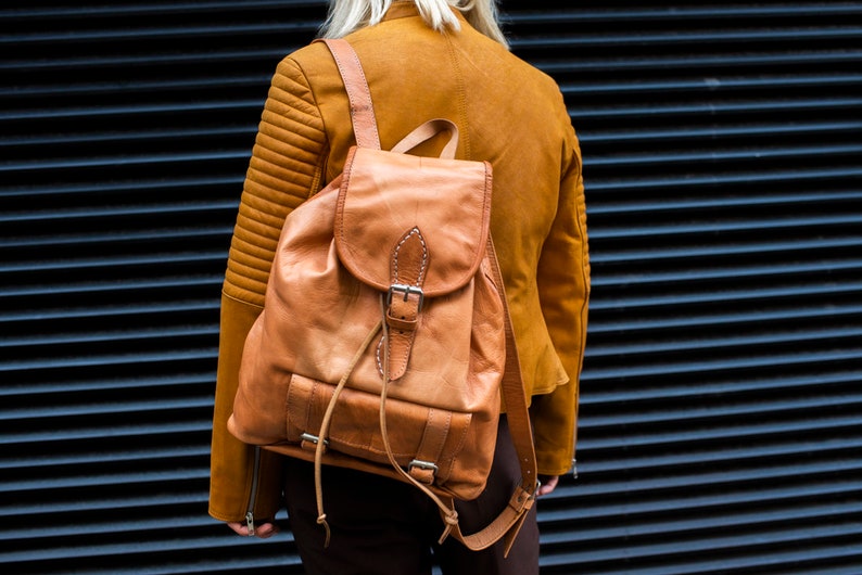 Natural Tan Leather Rucksack Backpack - Etsy UK