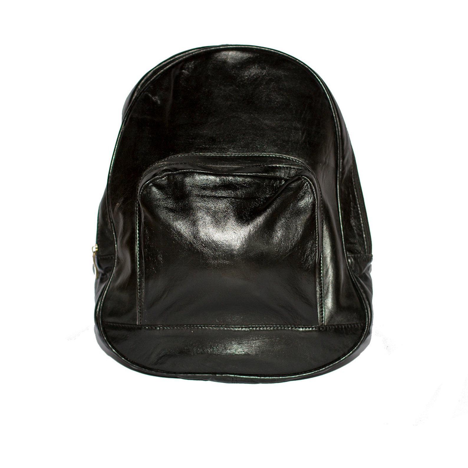 Leather Backpack in Black Retro Style | Etsy