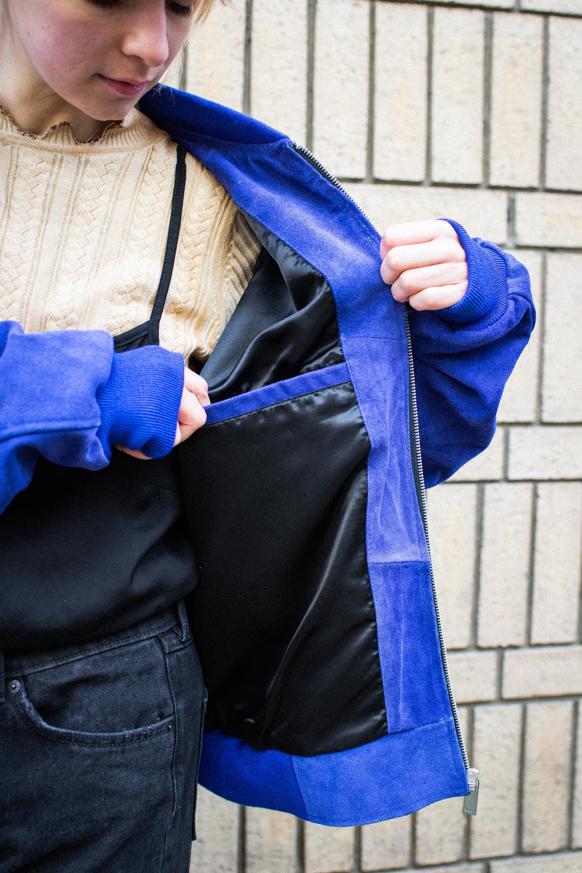 Cobalt Blue Suede Bomber Jacket Premium Oversized - Etsy UK