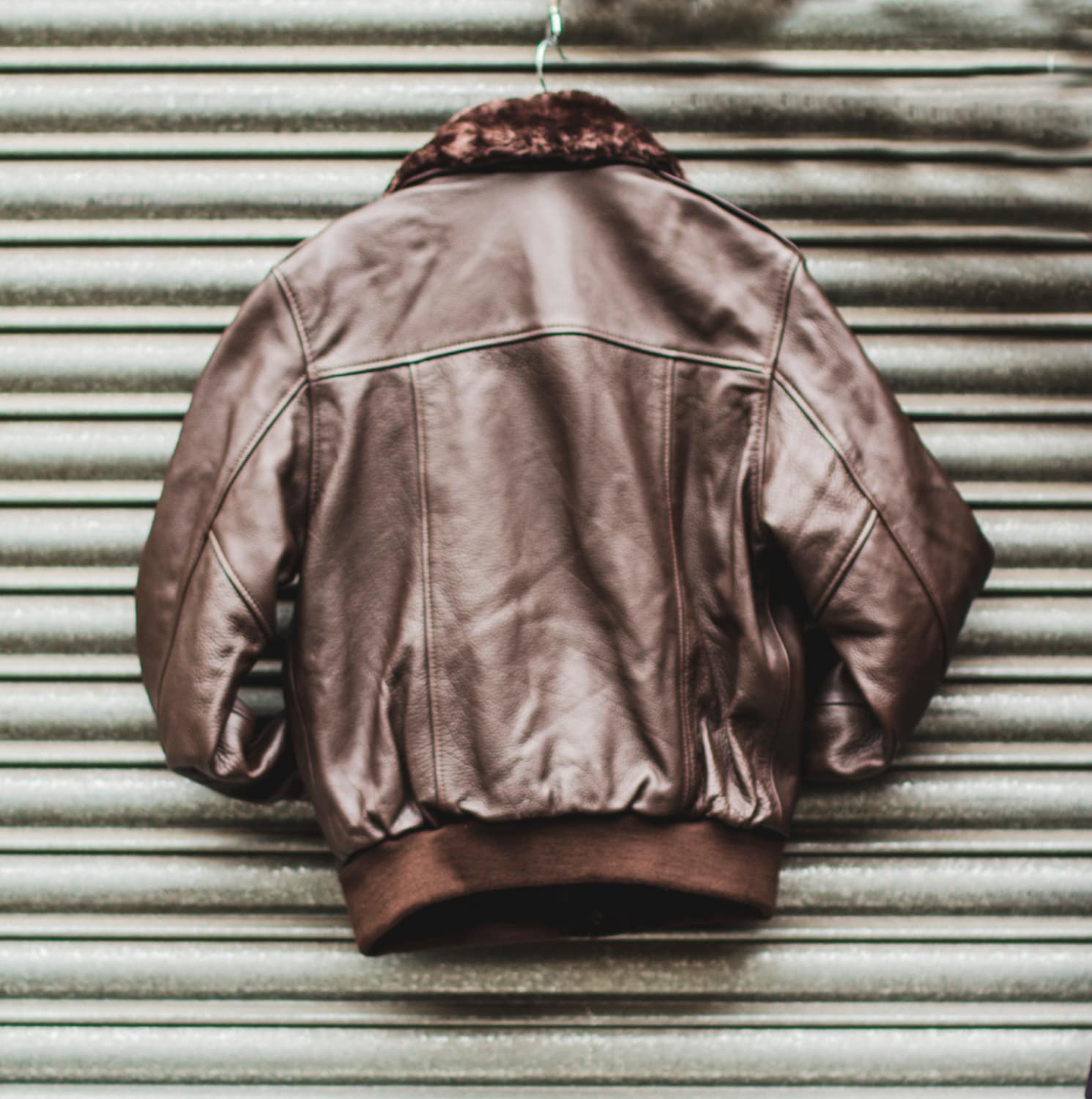 Brown Leather & Shearling Collar G-1 Pilot Aviator Jacket (removable ...