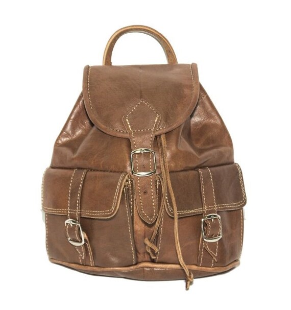 80's Festival Style Miniature Rucksack Toffee Brown | Etsy