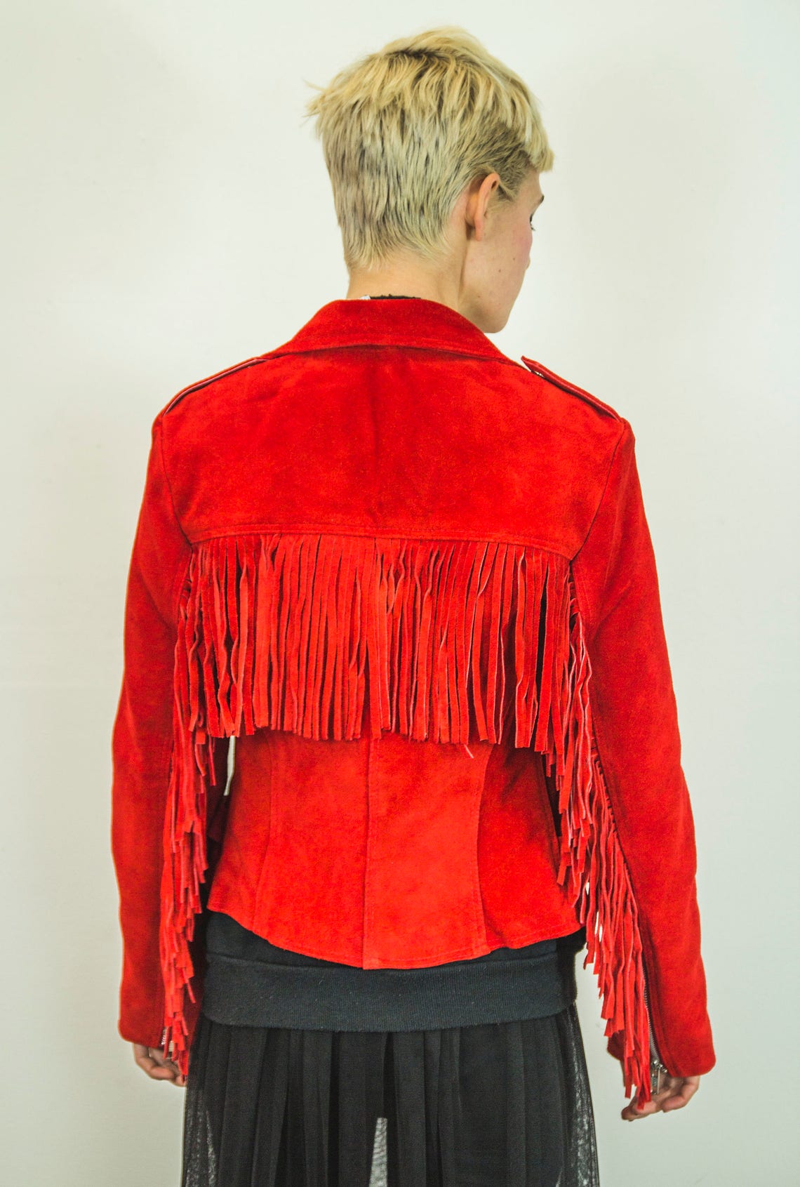 Suede Fringe Festival Jacket in Red can Be Ordered Without - Etsy UK