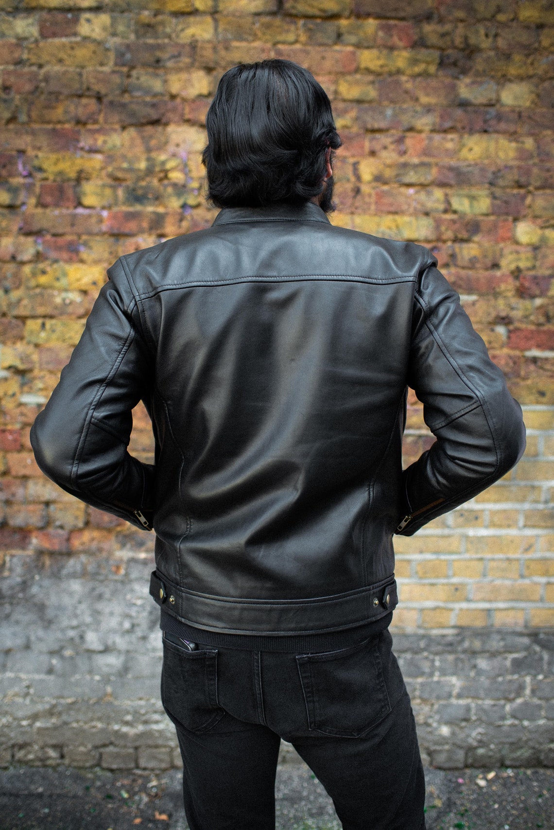 Soft Black Leather Motorcycle Biker Jacket - Etsy UK