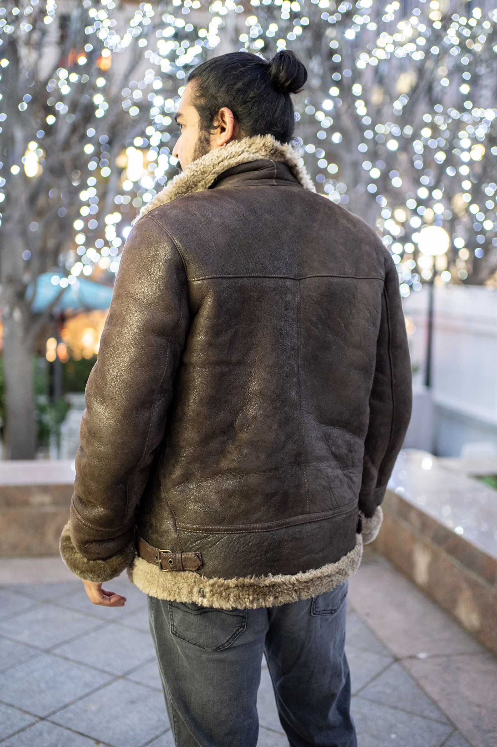Luxury Shearling & Brown Leather Winter Aviator Jacket - Etsy