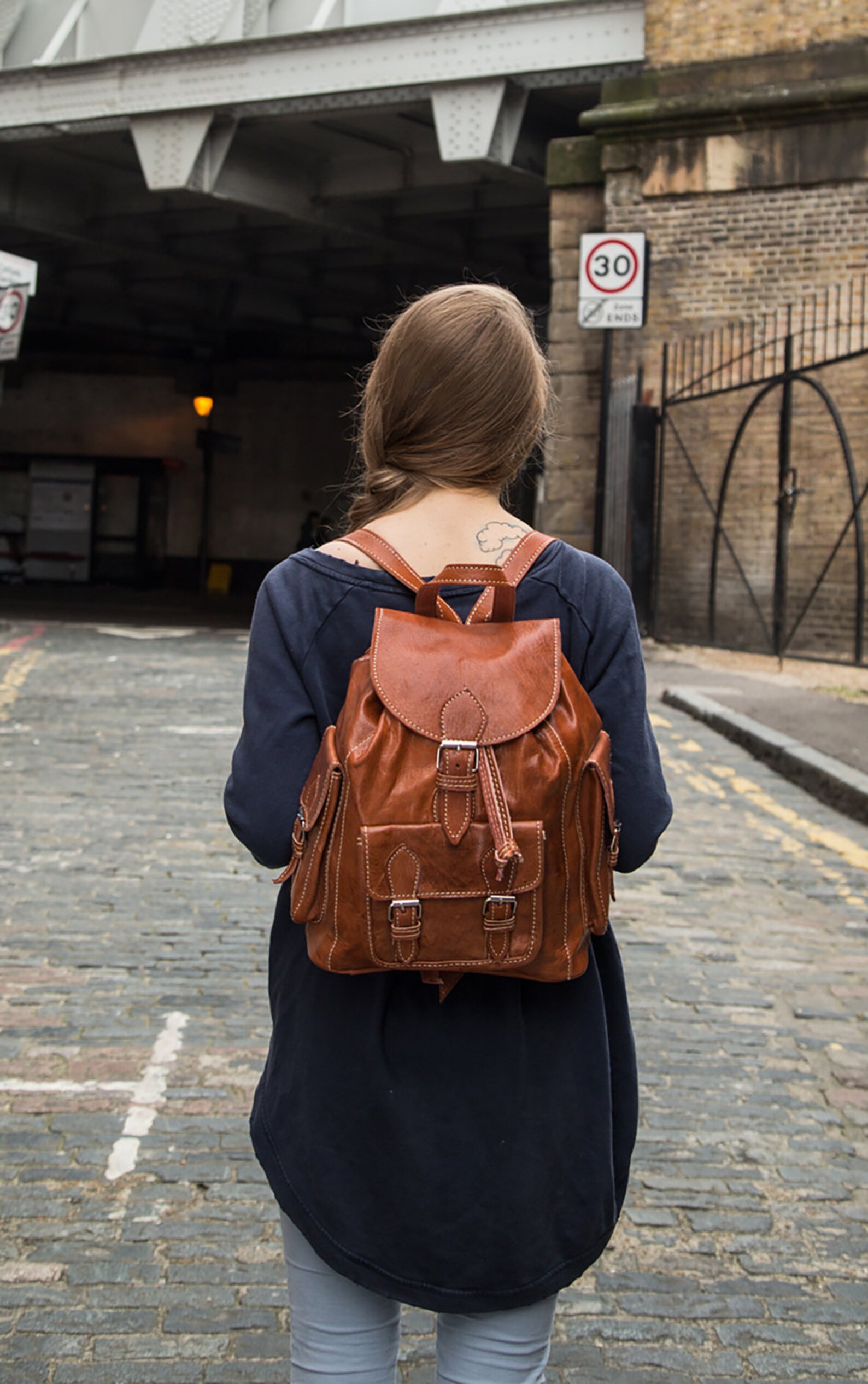 Vintage Style Burnt Orange Backpack - Etsy