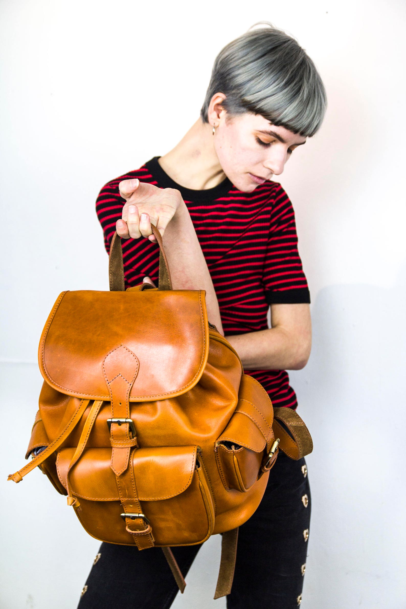 Luxury Brown Leather Work Rucksack - Etsy UK