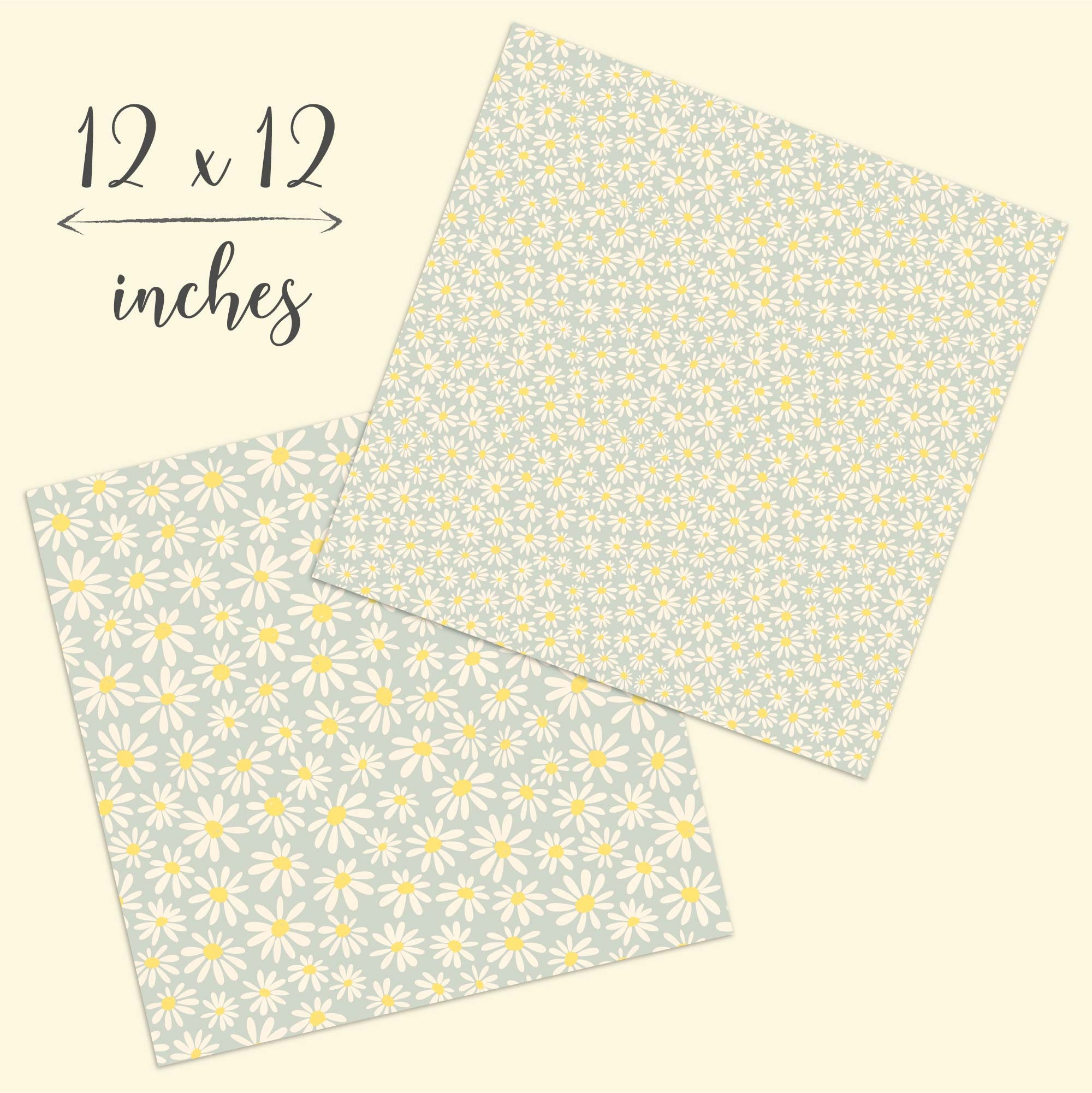 Vintage Daisies Digital Seamless Pattern Collection | 10 Pack | Digital ...