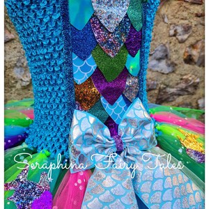 Rainbow Fish Tutu Dress up Costume Outfit.girls Under the Sea Lined ...