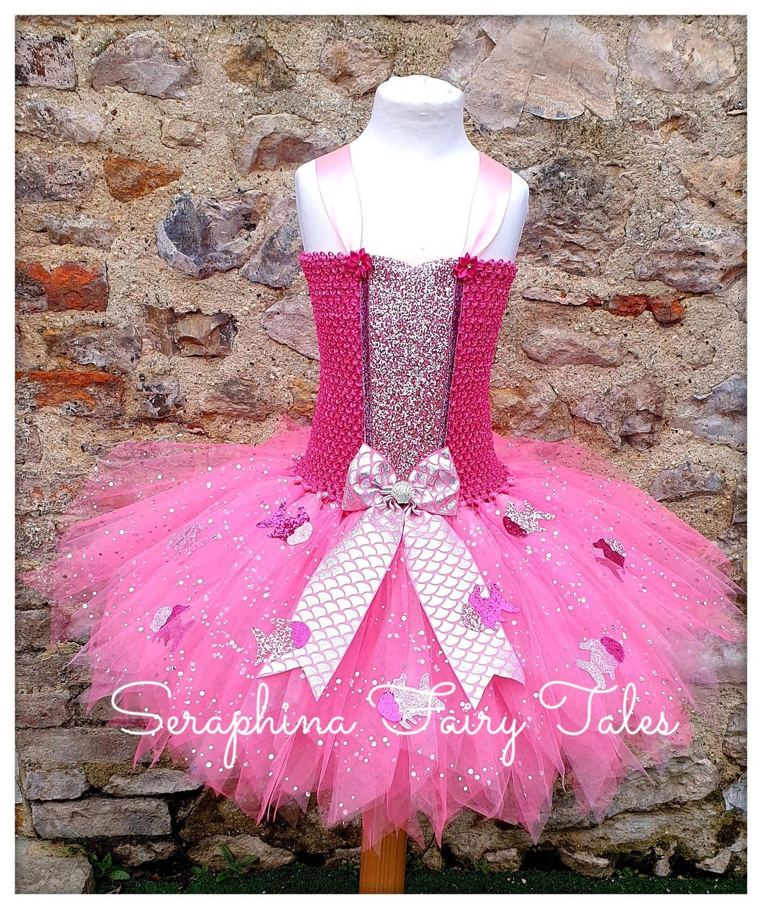 Pink Fish Dress up Tutu Costume.girls Lined Glitter Under the Sea ...
