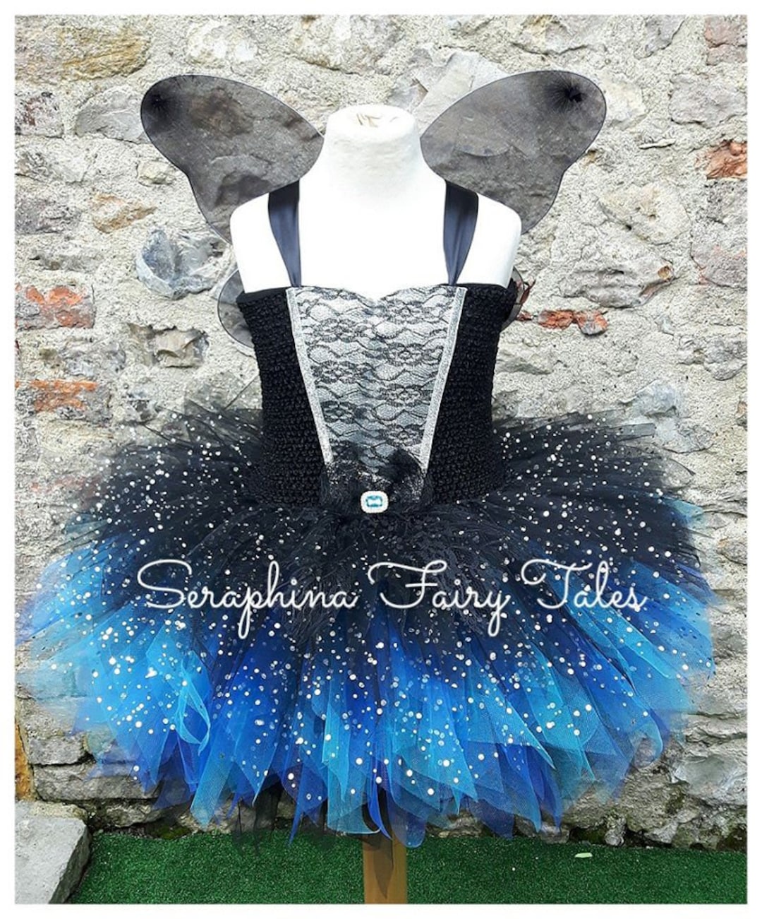 Girls Dark Evil Fairy Witch Dress up Costume Outfit.gala Party ...