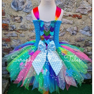 Rainbow Fish Tutu Dress up Costume Outfit.girls Under the Sea Lined ...