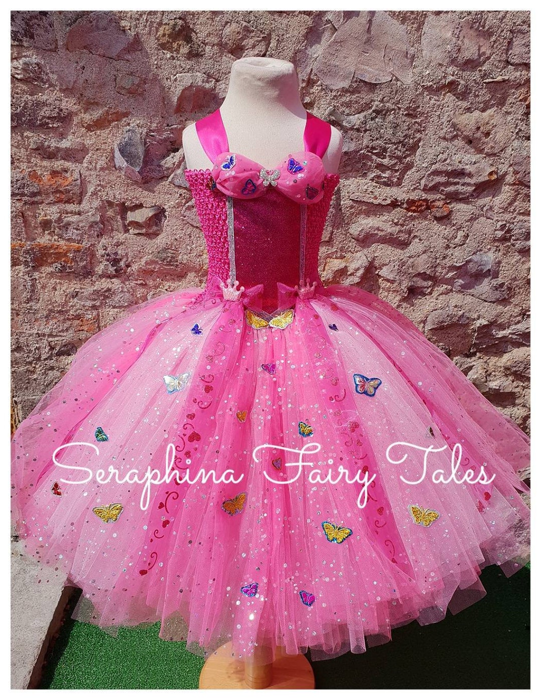 SALE Girls Princess Butterfly Tutu Dress up Costume.lined Pink Glitter ...