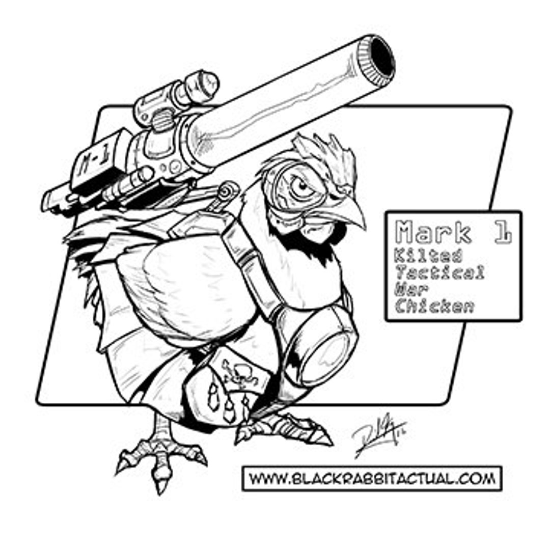Coloring Page mark 1 Kitled Tactical War Chicken - Etsy Hong Kong