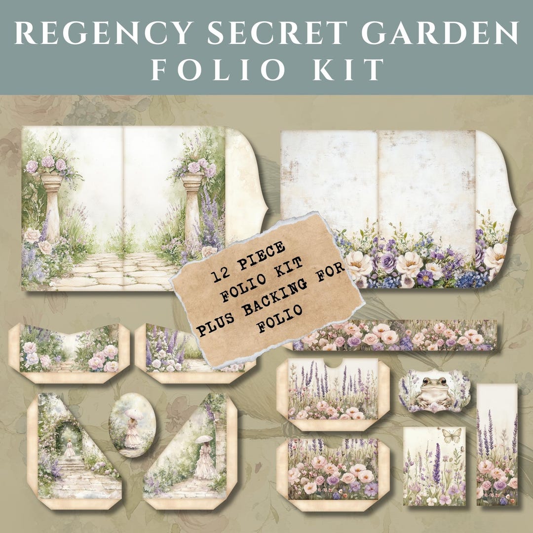 Junk Journal Folio Kit, Regency Secret Garden Floral Ephemera Bundle ...