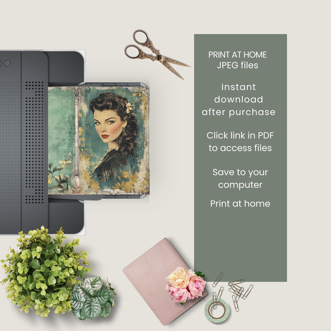 Junk Journal Kit, Gone With the Wind Inspired Scrapbook Pages, Scarlett ...