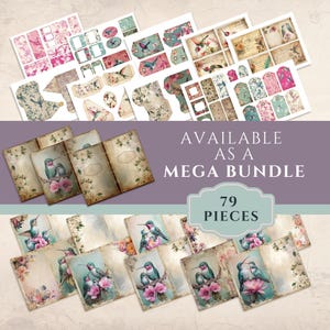 Vintage Humming Bird Junk Journal Paper Printable, Floral Scrapbook ...