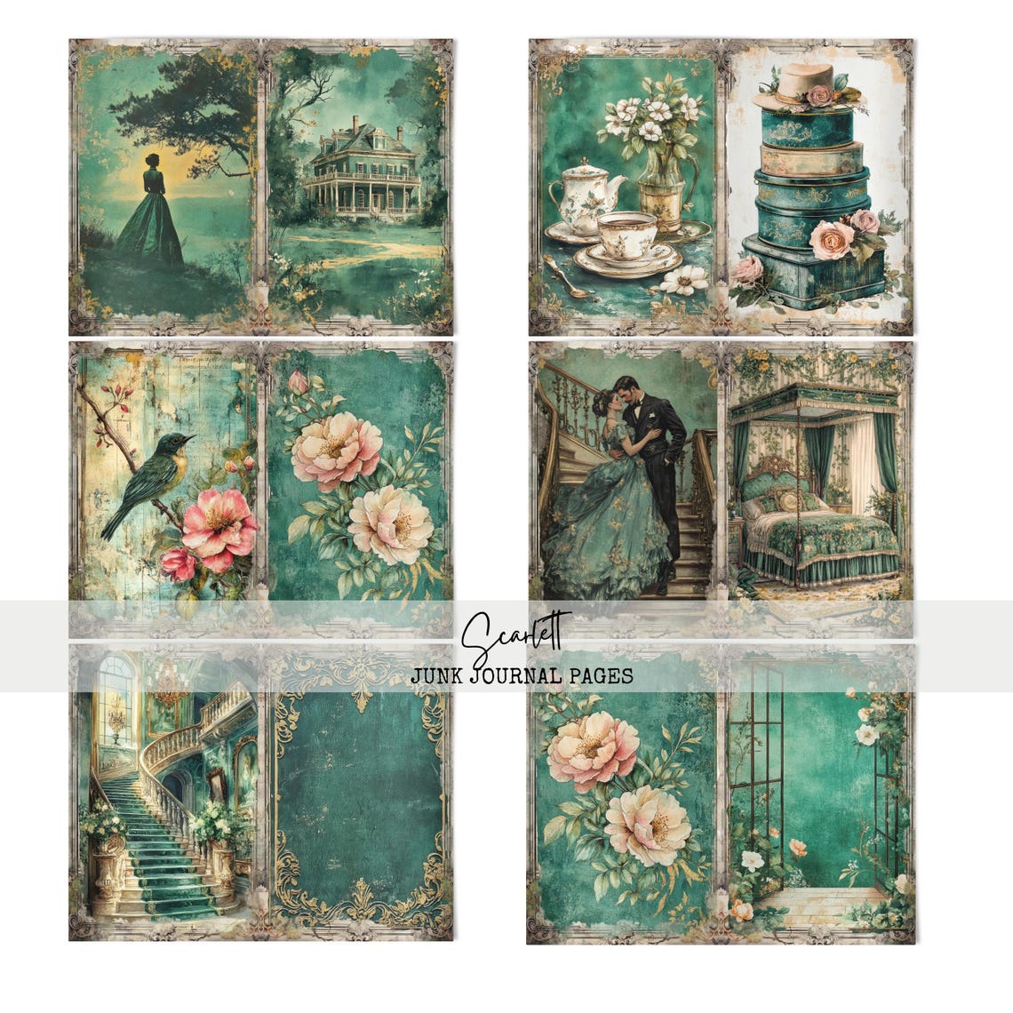 Junk Journal Kit, Gone With the Wind Inspired Scrapbook Pages, Scarlett ...