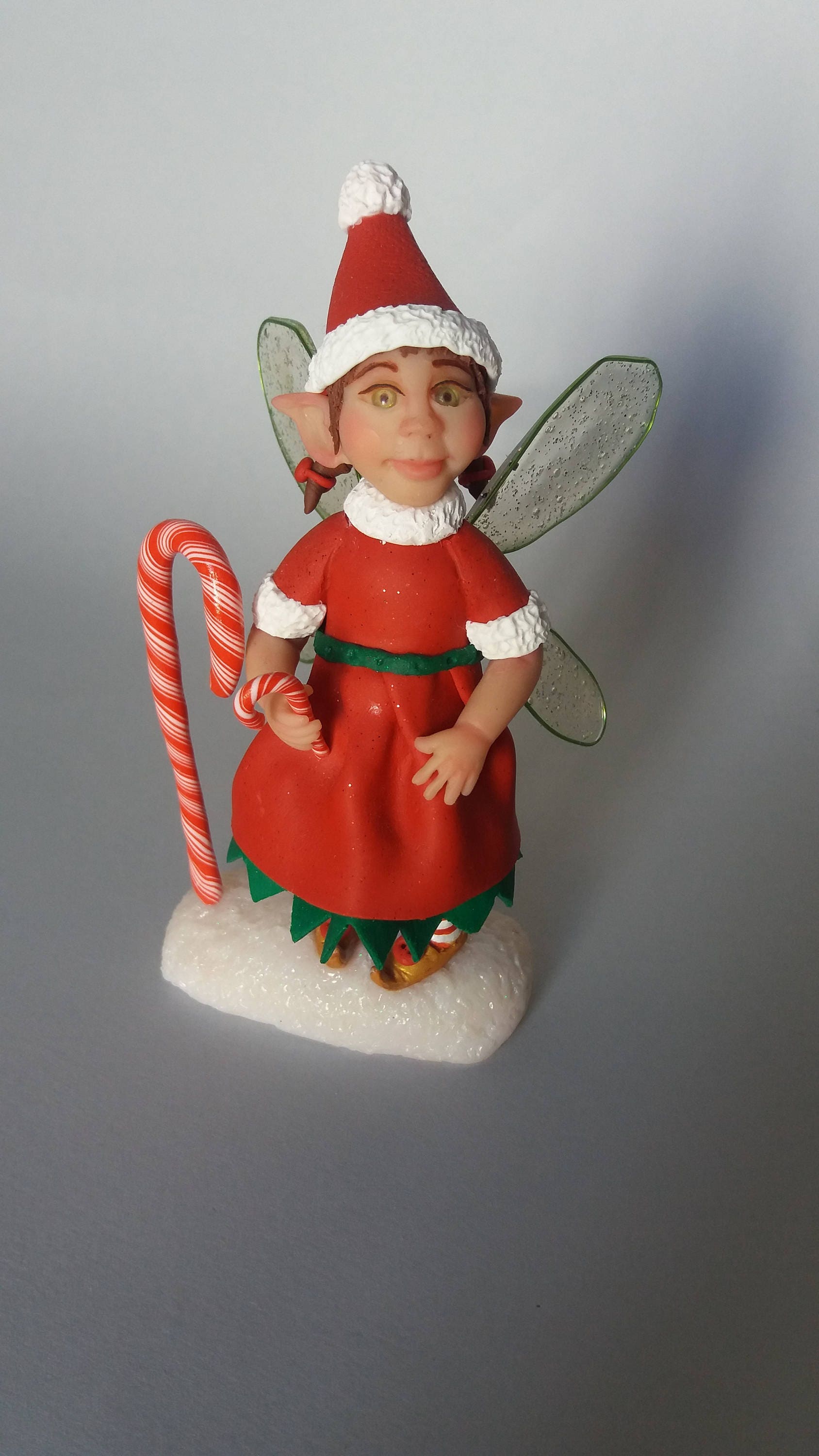 Ooak miniature Christmas elf fairy Chistmas fairy cake | Etsy