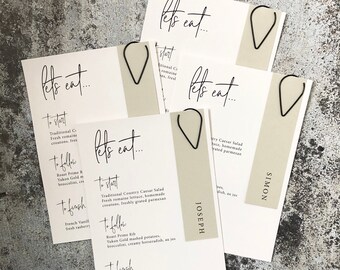 Personalised Wedding Menus With Guest Name Tag Wedding Place | Etsy UK