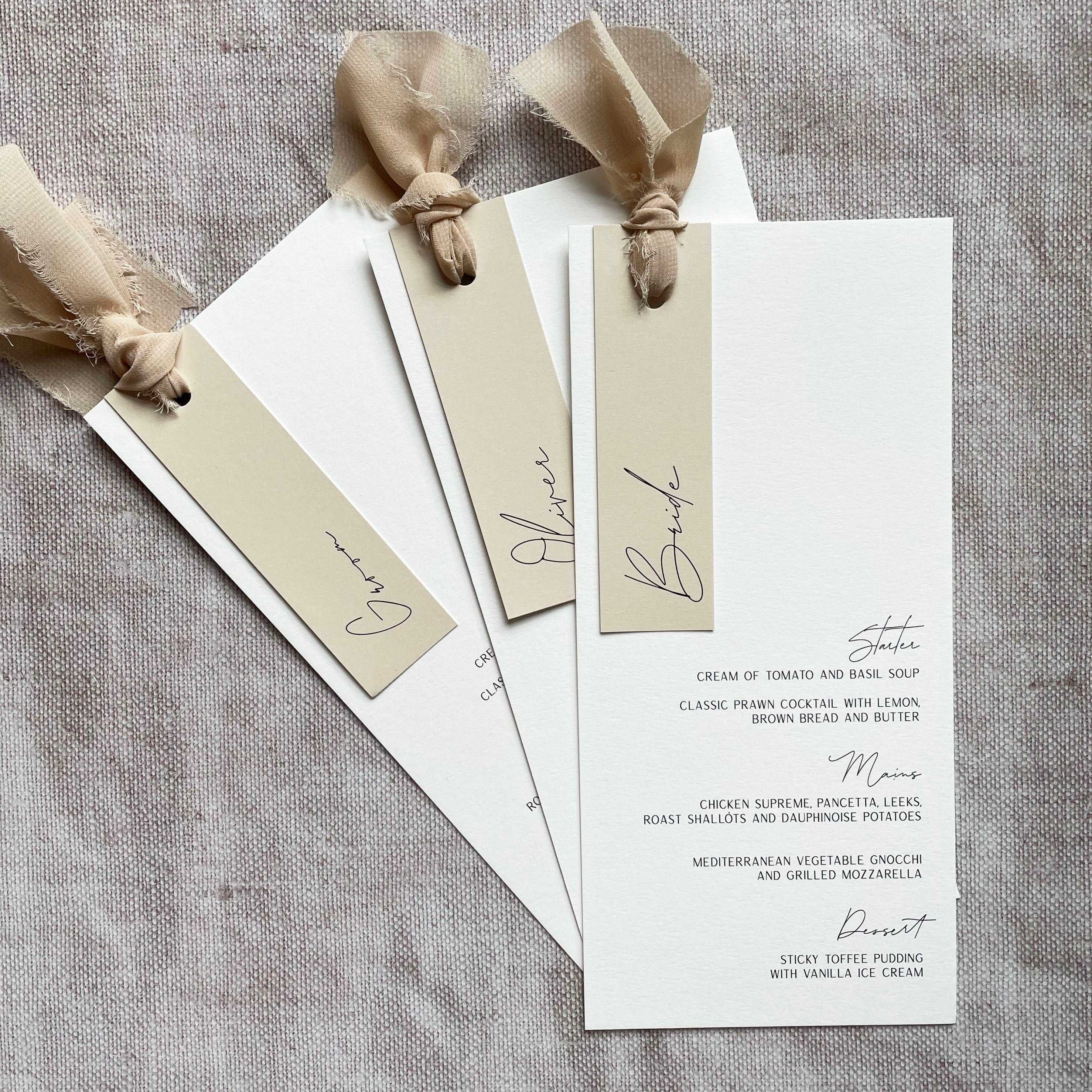 Personalised Wedding Menus With Guest Name Tag Wedding Place - Etsy UK