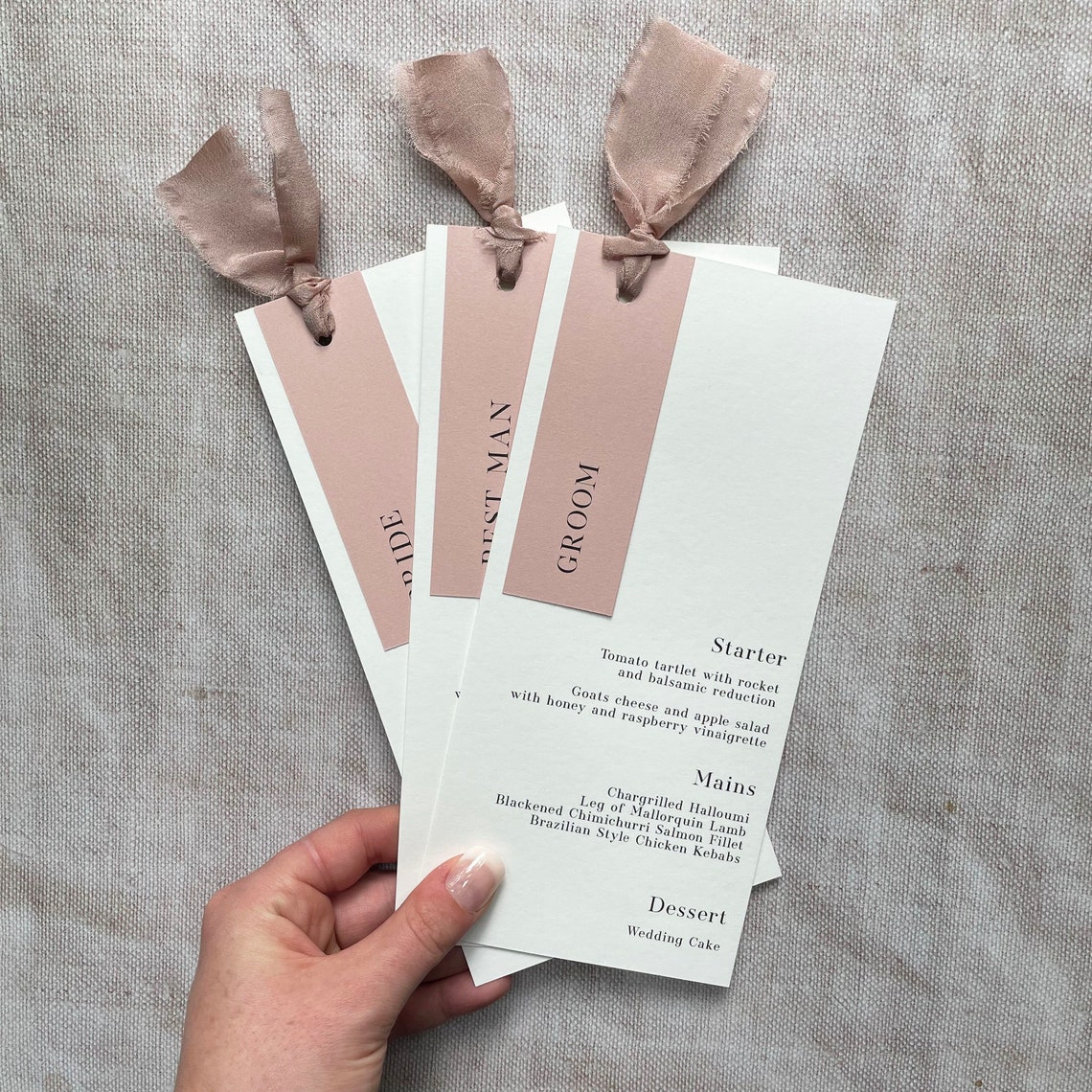 Personalised Luxury Wedding Menus With Guest Name Tag Wedding - Etsy UK