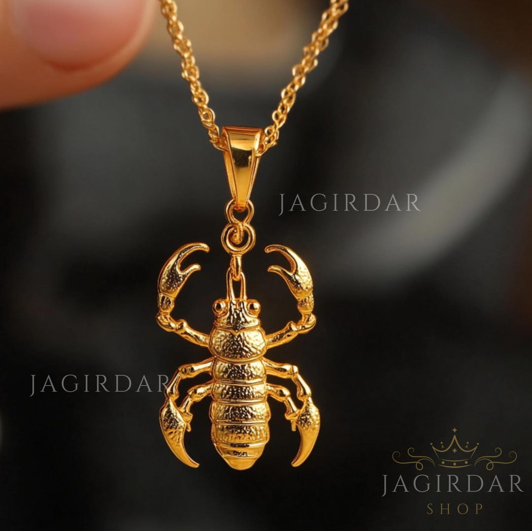 14k Gold Plated Scarab Pendant, Minimalist Gold Crab Pendant, Gold ...