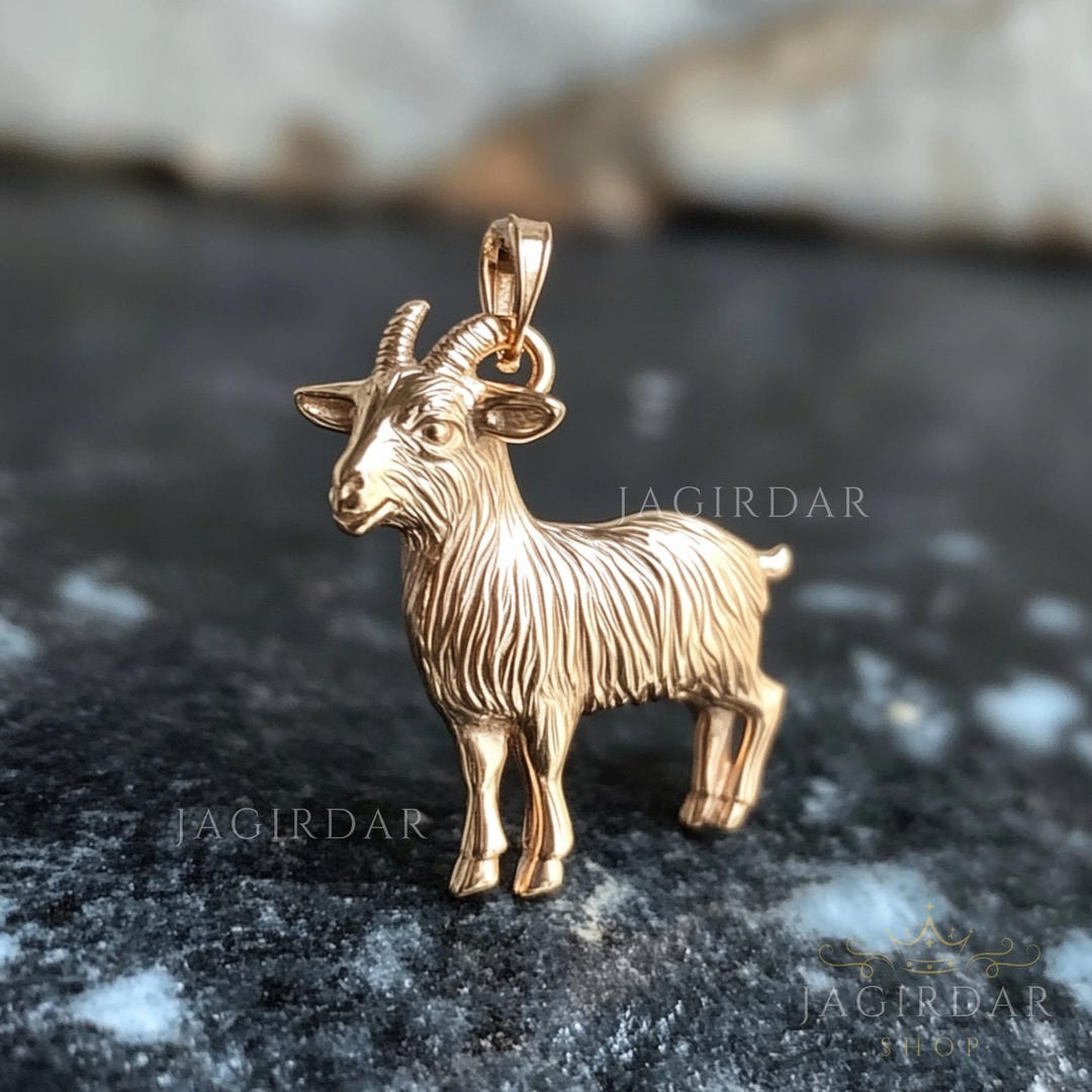 Solid 14k Gold Goat Charm Pendant, Gold Goat Charm Pendant, Dainty ...